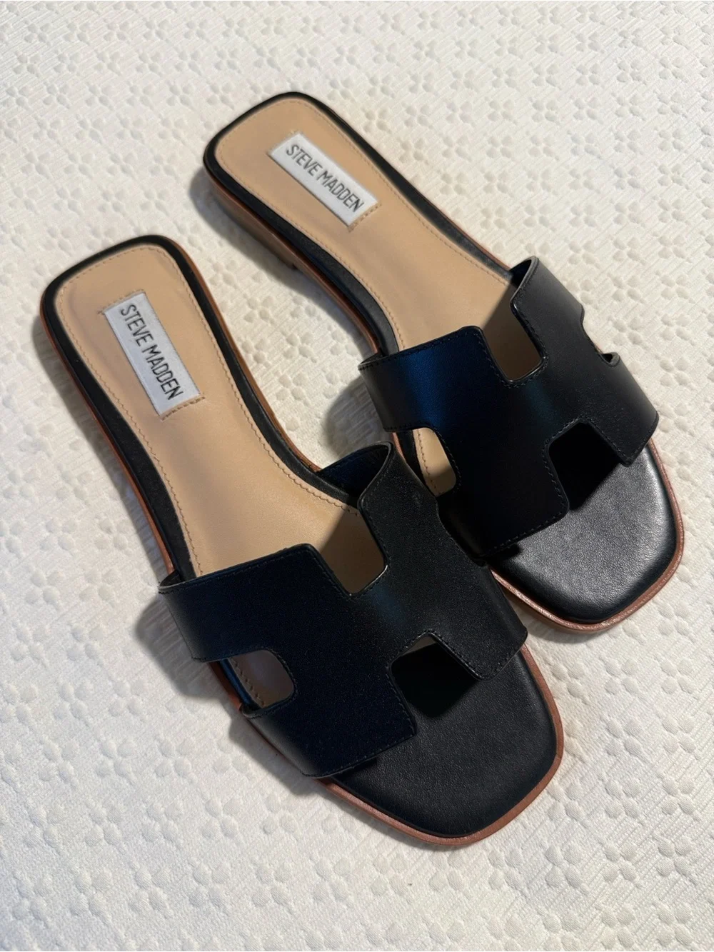 Steve Madden | Shoes | Steve Madden Hadyn Black Slipon Cutout Slide ...